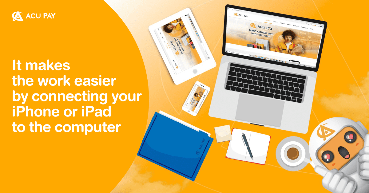 It makes work easier by connecting your iPhone or iPad to the computer.
