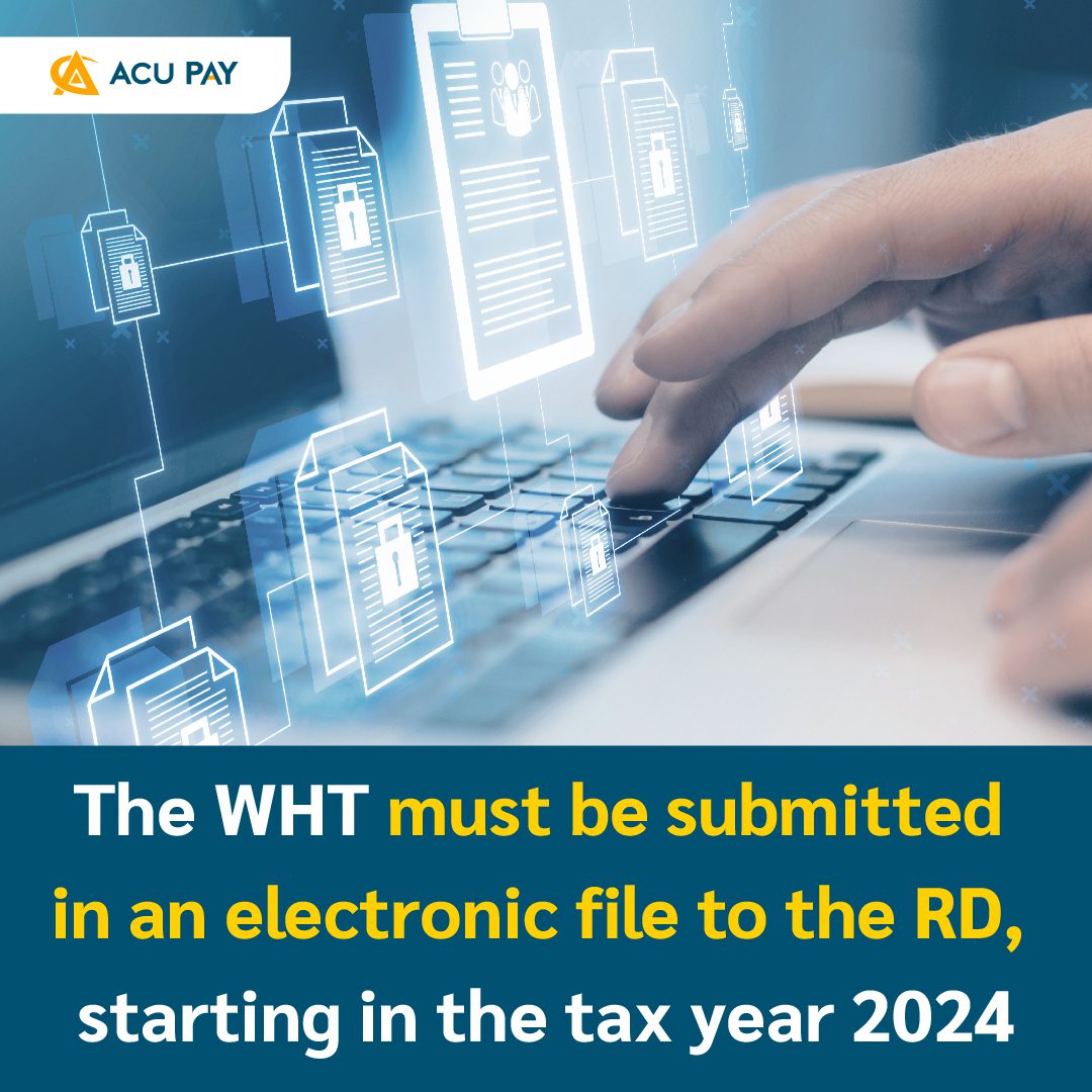 The WHT must be submitted in an electronic file to the RD, starting in ...