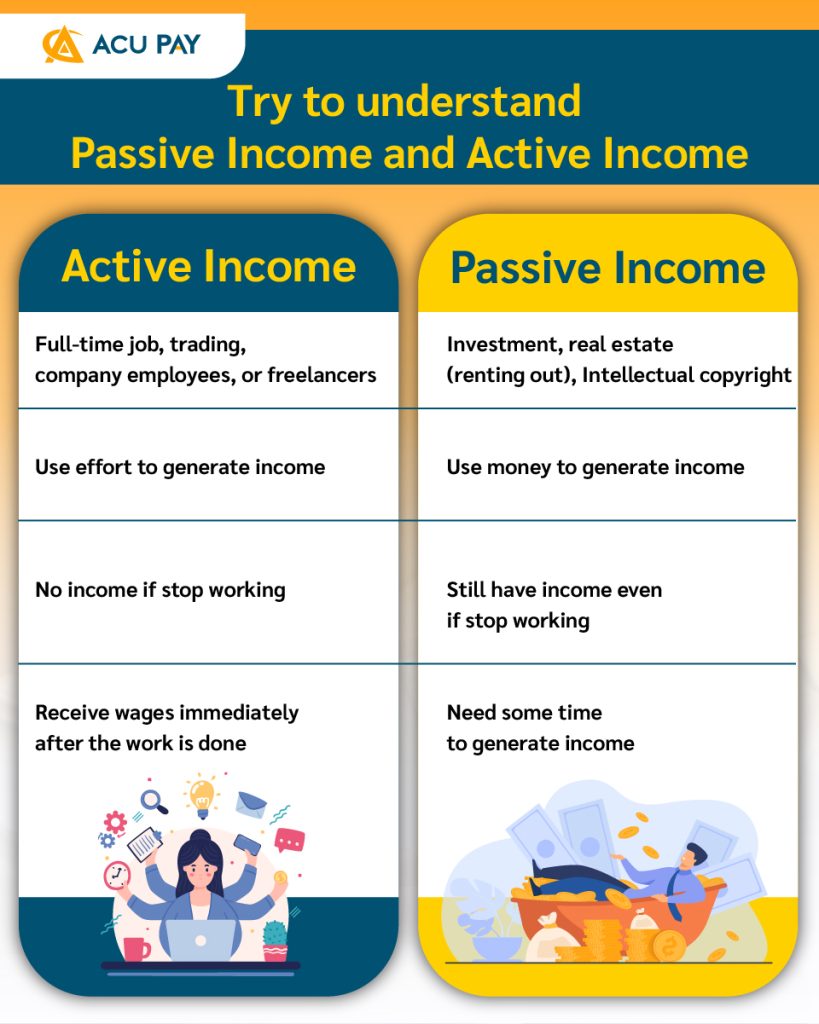 Try to understand Passive Income and Active Income - ACU Pay