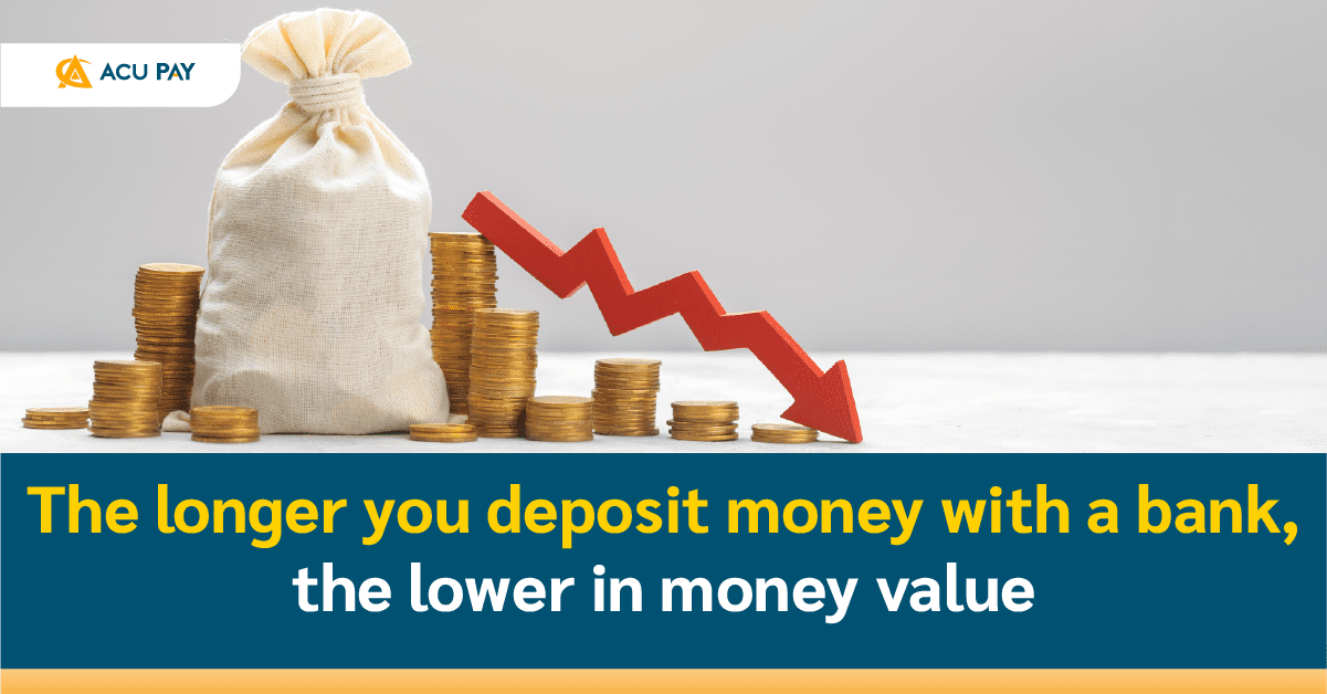 The longer you deposit money with a bank, the lower in money value ...