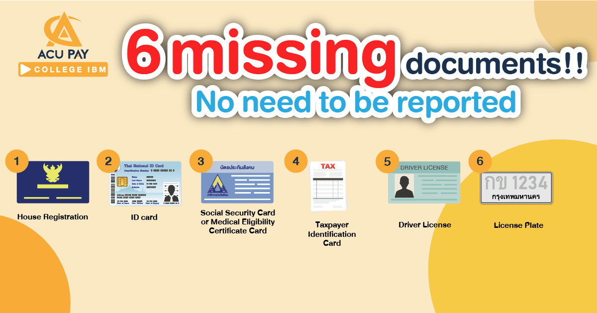 6 missing documents!! No need to be reported - ACU Pay