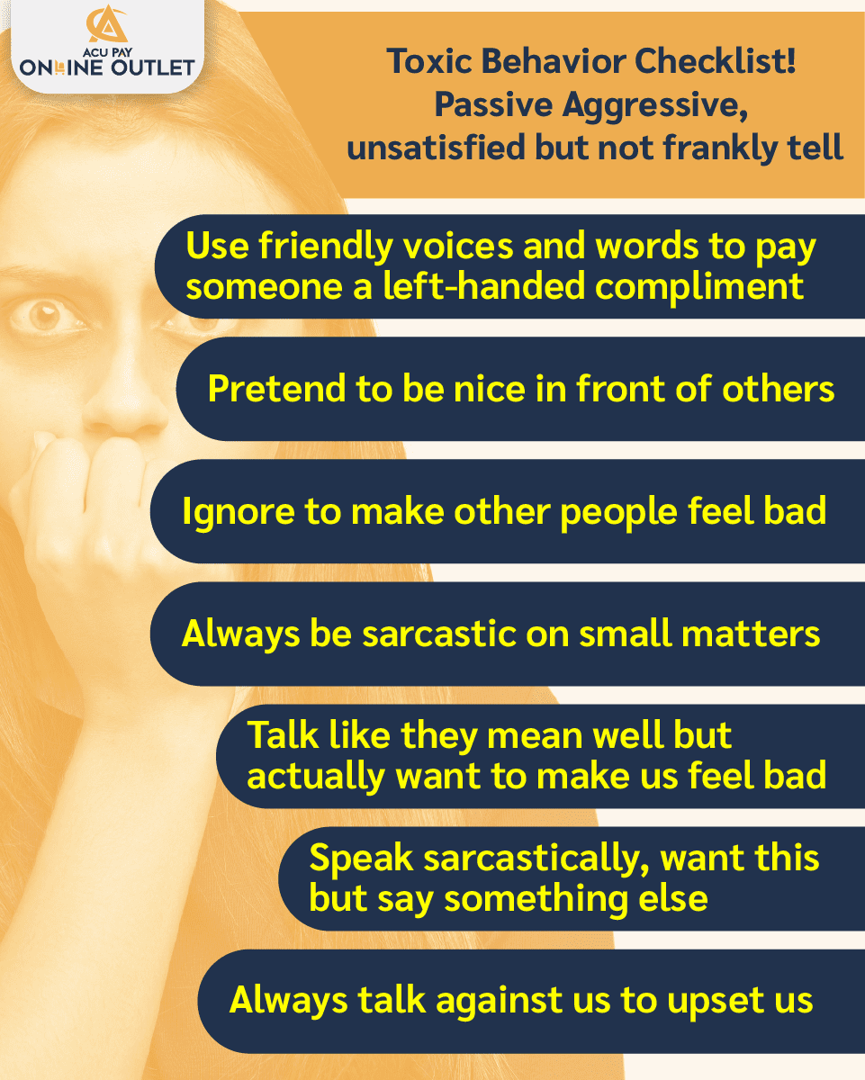 Toxic Behavior Checklist! Passive Aggressive, unsatisfied but not ...