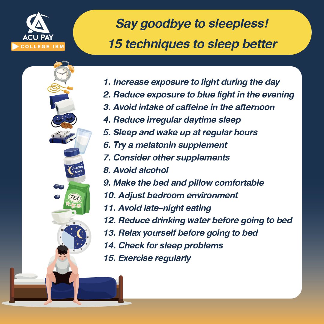 Say goodbye to sleepless! 15 techniques to sleep better - ACU Pay