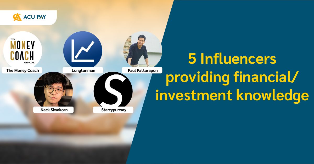 5 Influencers providing financial/investment knowledge - ACU Pay